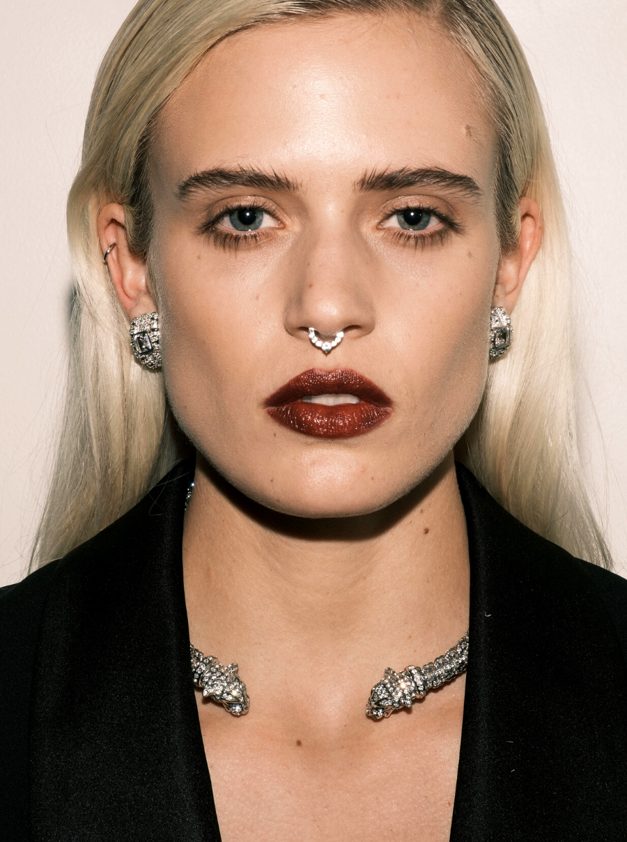 DORSEY PAVE AND ROUND CENTER SEPTUM CUFF GOLD Dorsey