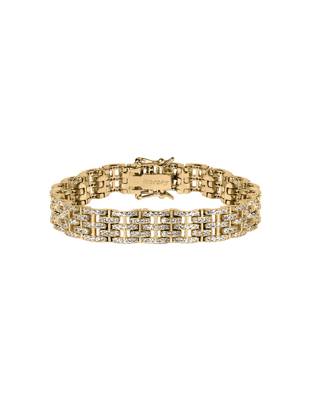 PETITE BENEDETTA BRACELET IN LAB WHITE SAPPHIRE, 18K GOLD COATED BRASS ...
