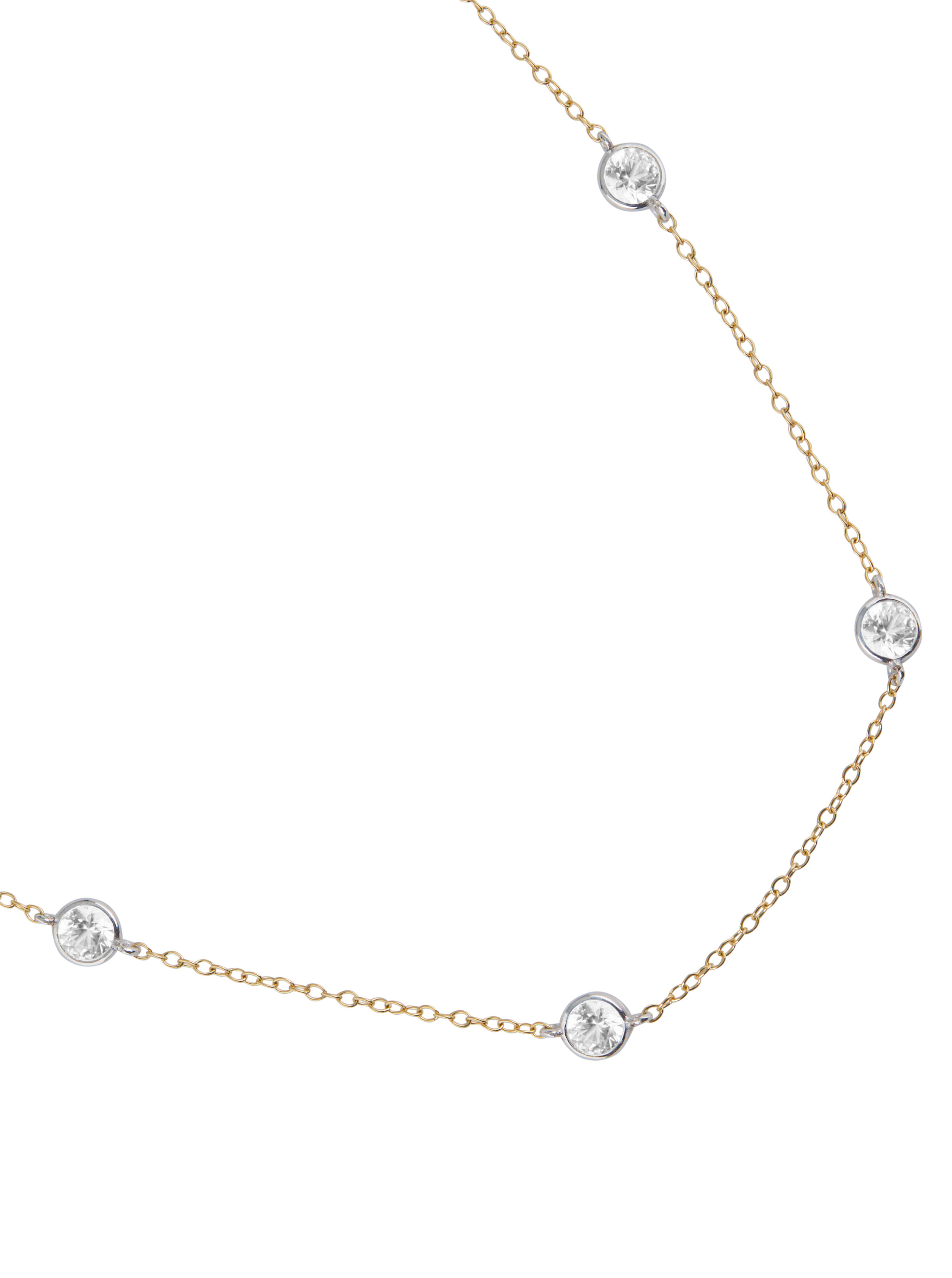 CLEMENCE, 8 STONE TWO-TONE STRAND NECKLACE, GOLD AND SILVER – Dorsey